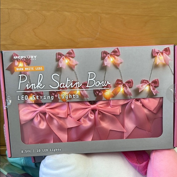 Other | Merkury Pink Satin Bow Led String Lights | Poshmark